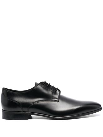 Corneliani derbies en cuir &agrave; bout en amande - Noir