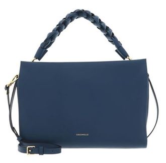 Coccinelle Cuir sac &agrave; main sac &agrave; &eacute;paule bandouli&egrave;re Boheme Grana Double Hand Bag Deep Blue/Sandshell bleu