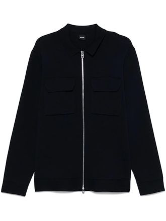 BOSS veste &agrave; fermeture zipp&eacute;e - Bleu