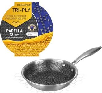 KASANOVA Antihaft-Pfanne Tri-ply, Wabenmuster-Beschichtung, f&uuml;r den Ofen und alle Kochfelder geeignet. (20 cm)