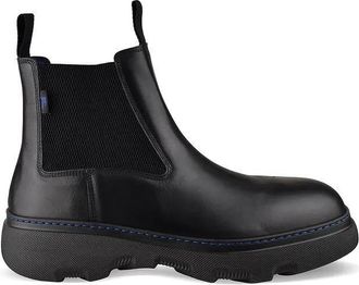 Burberry Stiefel - Black Leather Boots With Elastic Inserts - Gr. 44 (EU) - in Schwarz - f&uuml;r Damen