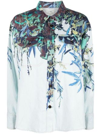 Forte_Forte chemise imprim&eacute;e &agrave; manches longues - Bleu