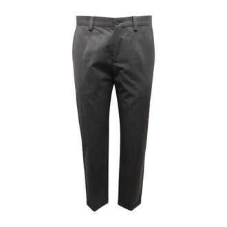 Dolce & Gabbana Wollmischungshose mit umgeschlagenem Saum - - Trousers - Herren - Grau - XS