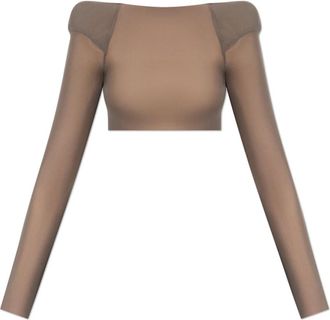 Rick Owens Femme, Tops, Brun, Taille: 40 FR Haut Transparent &agrave; Col Roul&eacute;