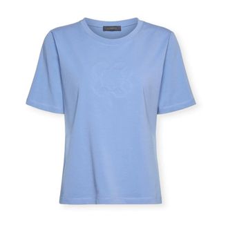 Elena Miro Monogramm-gepr&auml;gtes T-Shirt - - Tops - Damen - Blau - M