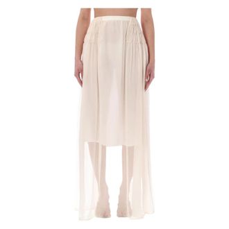 Dries Van Noten Langer- durchsichtiger Rock - - Skirts - Damen - Beige - M