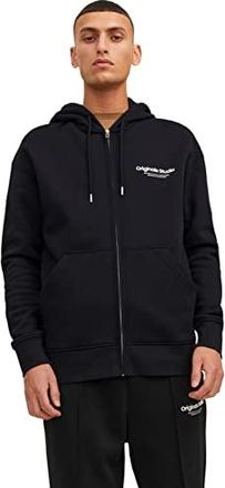 Jack & Jones Zip Hood Jorislington Sweat zippé à Capuche, Noir, XL Homme