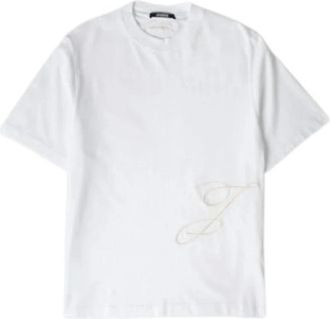 Jacquemus Homme, Tops, Blanc, Taille: M The J T-Shirt