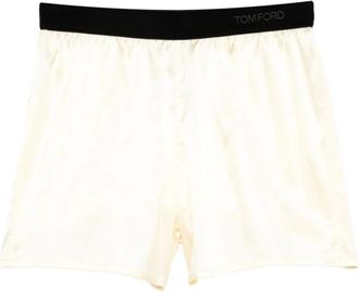 Tom Ford Femme, Shorts, Jaune, Taille: 38 FR Shorts en soie avec logo
