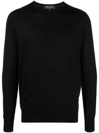 Loro Piana Fein gestrickter Pullover - Schwarz