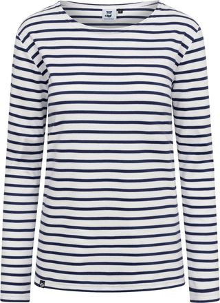 Hanseheld Streifenshirt Damen Natur-Marine Langarm Wei&szlig; Blau GOTS Organic S | Frauen Ringelshirt | Streifen | Bretonisches Hemd | Matrosenshirt | Gestreift | Bi
