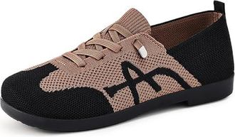 Generic Baskets Compens&eacute;es Femme Pas Cher sans La&ccedil;Age Chaussures De Course Rembourr&eacute;Es Semelles Souples Coussin dair Maille Solide Lacets Imprim&eacute;Es Couleur Un