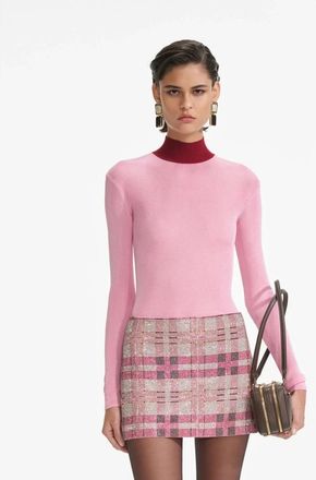 Self Portrait Femme, Pulls, Rose, Taille: 42 FR Viscose Knit Top