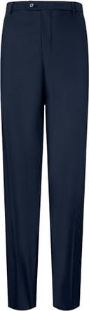 Generic Pantalon classique d&eacute;contract&eacute; pour homme - Taille extensible - Coupe ajust&eacute;e - Avant plat, Bleu marine 2., 42