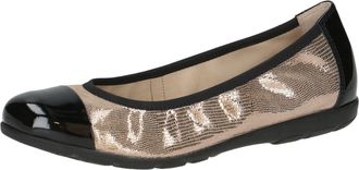 Caprice Damen Ballerinas aus Leder mit Lack, Mehrfarbig (Taupe Rep Comb), 38 EU