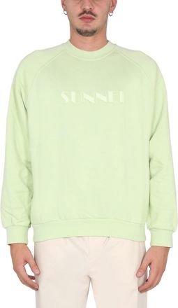 Sunnei Crewneck Cotton Sweatshirt - Green
