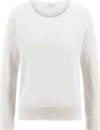 Peter Hahn Rundhals-Pullover aus 100% SUPIMA-Baumwolle Peter Hahn weiss