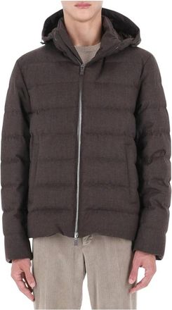 Herno Technischer Daunenmantel aus Wolle - - Jackets - Herren - Braun - M