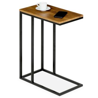 IDIMEX Beistelltisch DEBORA mit Metallgestell, vintage/schwarz - moderner Ablagetisch, 15 mm MDF-Platte mit Vintage-Finish, 16x16 mm Quadratrohr, f&uuml;r Wohnzim