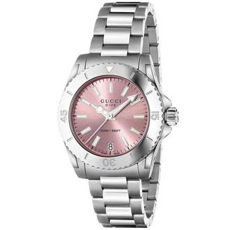 Gucci YA136401 Dive Rosa Zifferblatt Damenuhr