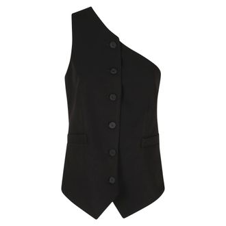 Federica Tosi Gilet asym&eacute;trique - Femme - Costumes - Noir - Taille: 36 FR