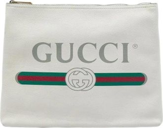 Gucci Sac bandouli&egrave;re en cuir imprim&eacute; Pre-owned - Femme - Pre-owned - Blanc - Taille: ONE Size