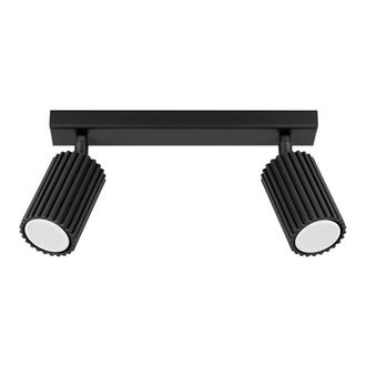 Sollux Lighting Plafonnier LED - Spot de Plafond - en Aluminium - 2 Abat-jours - 30 x 6,5 x 16,5 cm - Karbon Noir