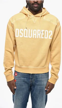 Dsquared2 Vintage Effect CIPRO FIT Hoodie with Printed Logo size Xxl