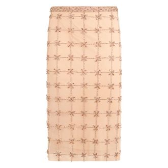 Pinko Pinko, Femme, Jupes, Rose, Taille: 42 FR Jupe ample en tulle avec cristaux