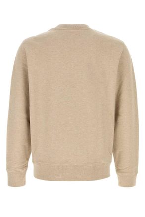Maison Kitsun&eacute; Mens Sand Cotton Sweatshirt Clearbeigemelange Exterior: Organic Felpe Sweater