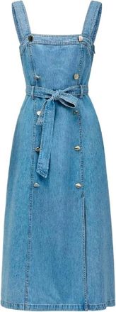Salsa Femme, Robes, Bleu, Taille: 40 FR Robe Midi en Denim