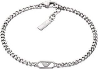 Emporio Armani Bracelet pour homme en acier inoxydable ou perlé avec fermoir mousqueton, Anchor Steel