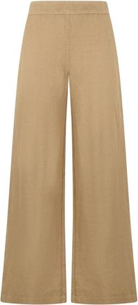 120% Lino Femme, Pantalons, Beige, Taille: 38 FR Wide Leg Pant