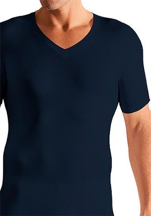 Novila Herren V-Shirt blau Baumwolle & Mix unifarben