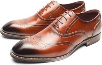 Generic Chaussures Oxford &agrave; Lacets pour Homme, Antid&eacute;rapantes, Confortables, Classiques et Formelles pour Le Travail, Les Mariages et Le Bureau,Marron,44 EU