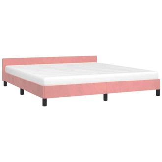vidaXL Cadre de lit et t&ecirc;te de lit sans matelas rose 180x200cm velours Vidaxl