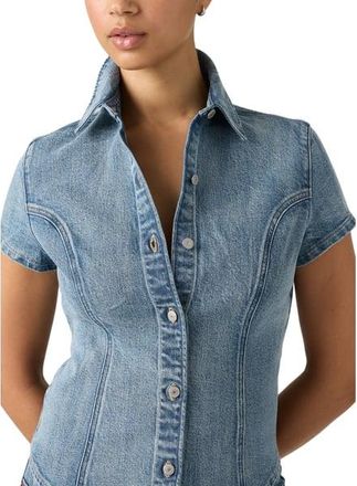Levi's Chemise cintr&eacute;e denim en coton m&eacute;lang&eacute;