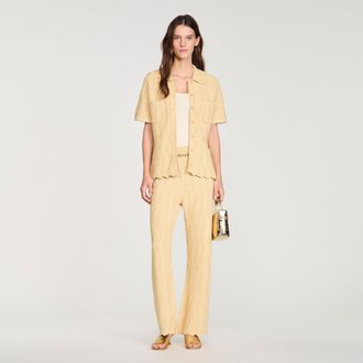 Sandro Mit Strass besetzte Strickhose