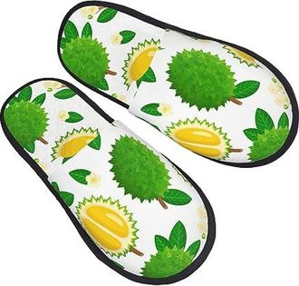 Generic Pantoufles en Feutre Motif du fruit et des feuilles du durian Respirant Chaussons dint&eacute;rieur L&eacute;g&egrave;re Unisex Maison Pantoufles Femme Ext&eacute;rieur L