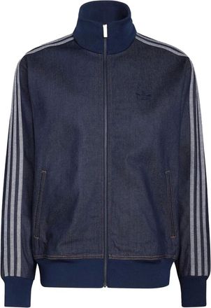 adidas Homme, Sweatshirts et sweats &agrave; capuche, Bleu, Taille: S Firebird Adicolor Raw Denim Track Top