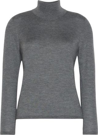 Max Mara Pull &agrave; col roul&eacute; - Femme - Pulls - Gris - Taille: 40 FR