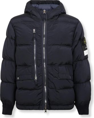 Stone Island Homme, Vestes, Bleu, Taille: 2XL Nylon Metal Short Down Jacket