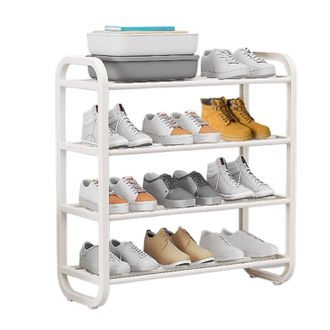 Generic Freistehender Schuhschrank: Vielseitige Aufbewahrungsl&ouml;sung f&uuml;r Schuhe mit 4 Schichten, f&uuml;r Eingangsbereich oder Garage, Schuhschrank, hoher Flur und 