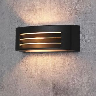 Licht-Erlebnisse Licht-erlebnisse - Moderne Wandaußenlampe in grau mit Lamellen