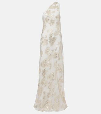Alexandra Miro Robe longue Ava brodée en soie mélangée