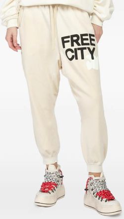 Freecity logo-print track pants - Nude
