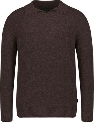 Bugatti Herren Pullover braun Alpaka-Wolle unifarben