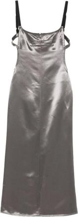 The Attico Femme, Robes, Gris, Taille: 40 FR Robe Midi Satin&eacute;e