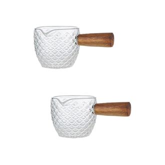 Pretyzoom 2St Milchbecher aus Glas Teelichtkerzen-Aluminiumbeh&auml;lter mit Dochten Quiche-Gericht sp&uuml;lbar Gel Pumpe messbecher kaffeezubeh&ouml;r Milchk&auml;nnchen Kaffeemi