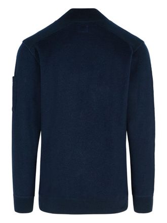 C.P. Company Mens Navy Blue Ribbed Turtleneck Sweater Wool